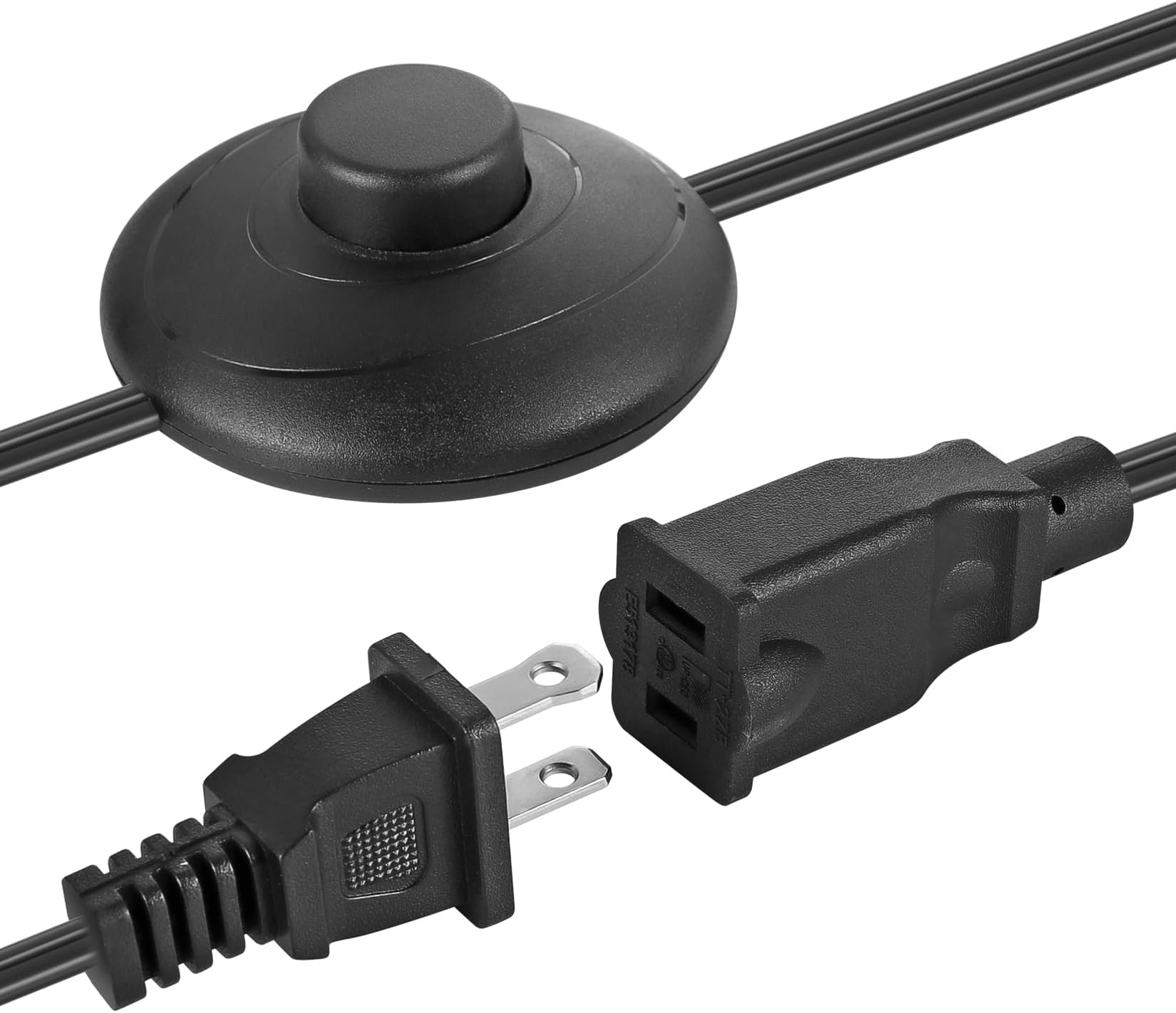 VSEER 2 Prong Polarized Plug Extension Cord with Foot Switch On Off 3A ...