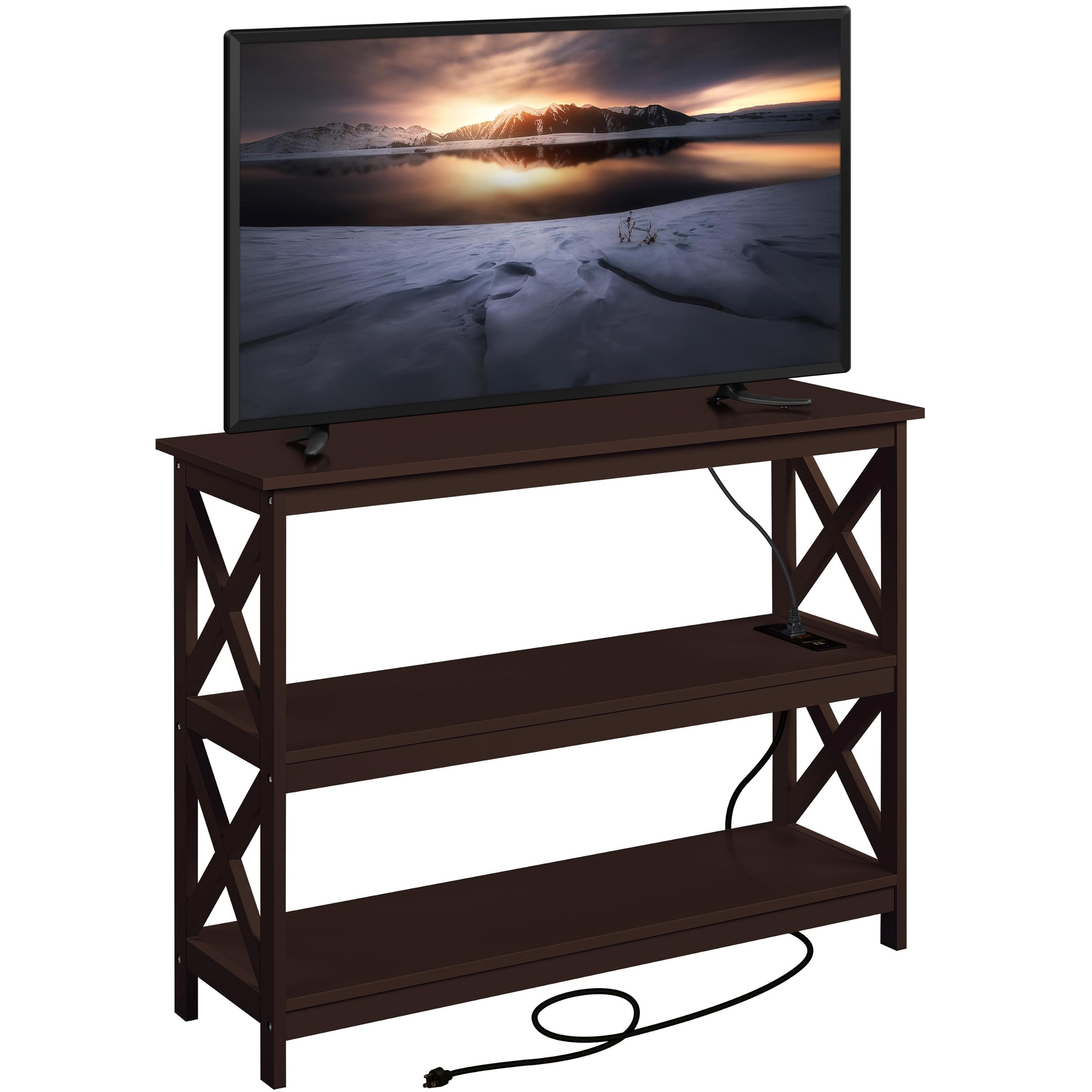 Amazon.com: Yaheetech TV Stand with Power Outlet, Entertainment Center ...