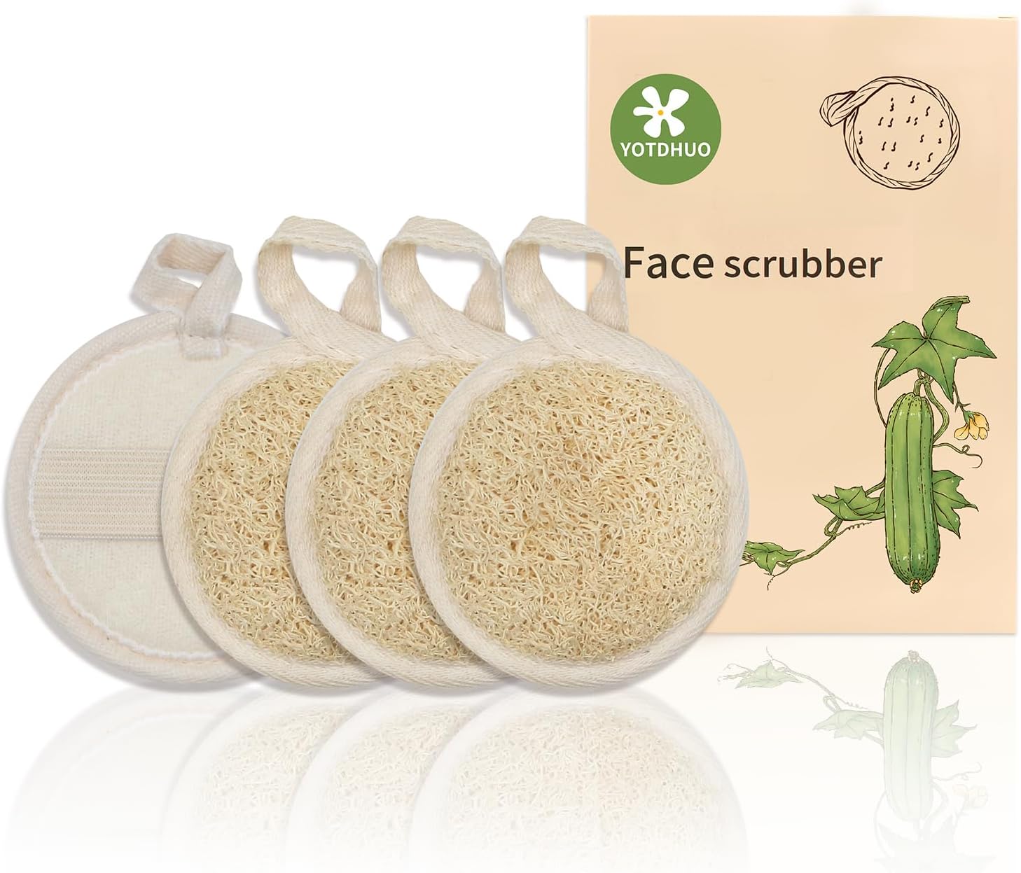 Amazon.com: Tyqour 4 Pcs Natural Loofah Sponge Facial Scrub Pads ...