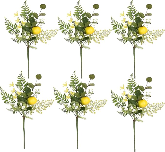 Amazon.com: I-GURU 6 Packs Spring Picks with Lemon, Artificial Floral ...