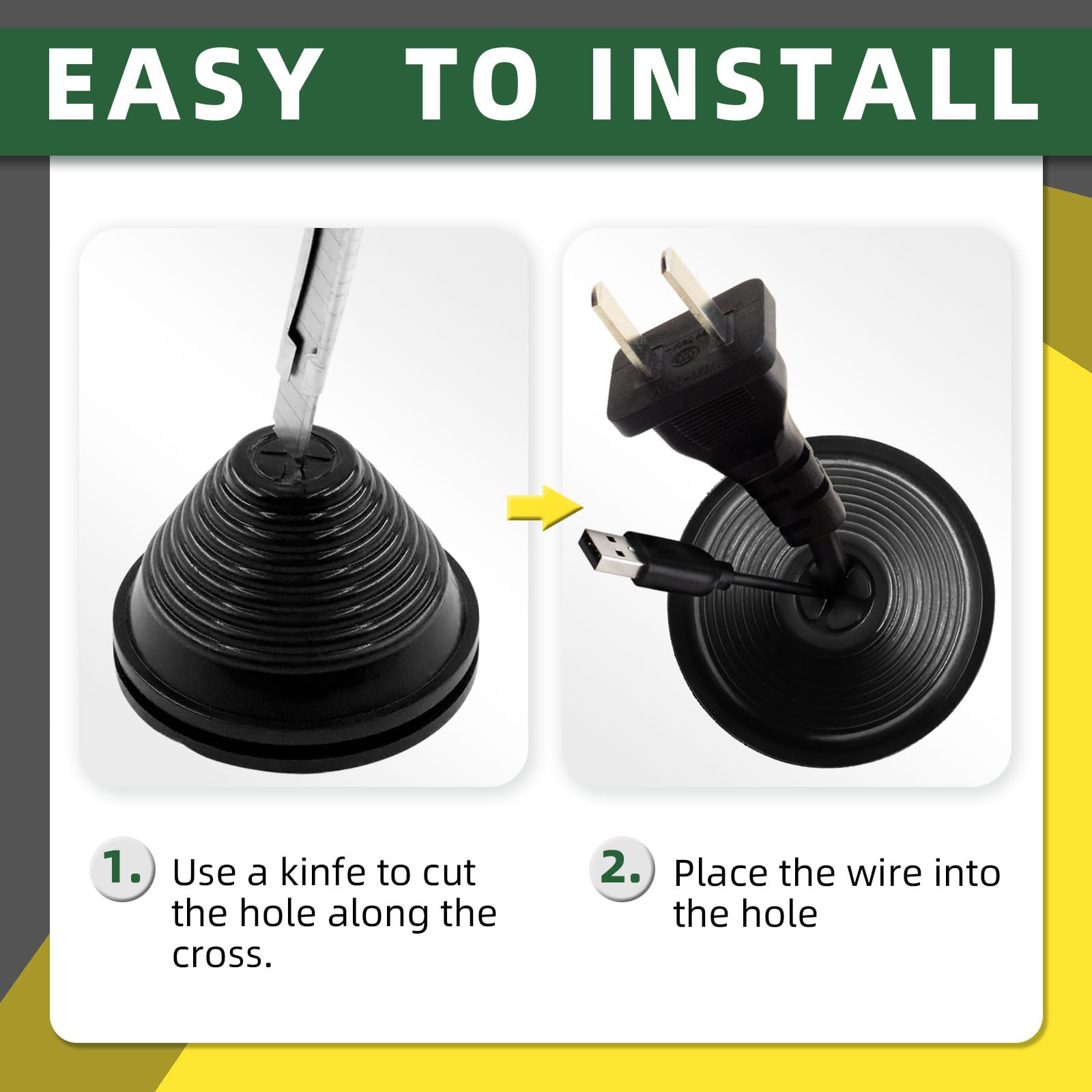 Snapklik.com : Keadic 12Pcs 60mm Tower-Shaped Firewall Plug Grommet