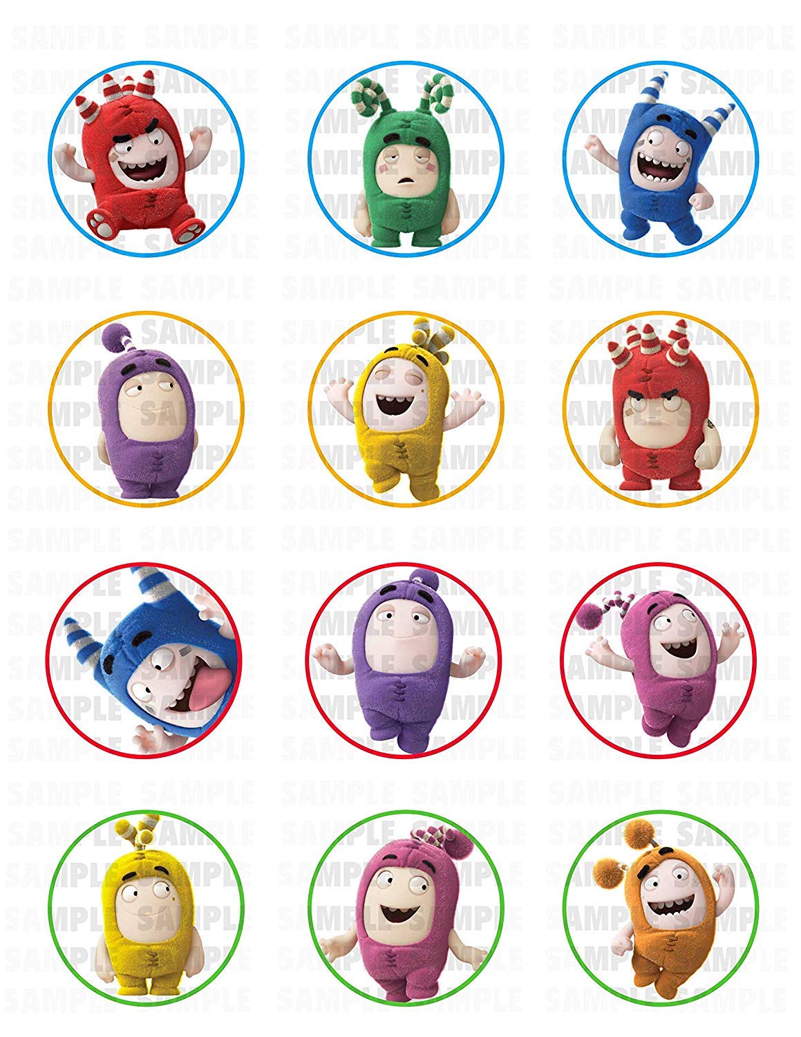Amazon.com: Cakecery Oddbods Edible Image Cupcake Cookie Topper 2 ...