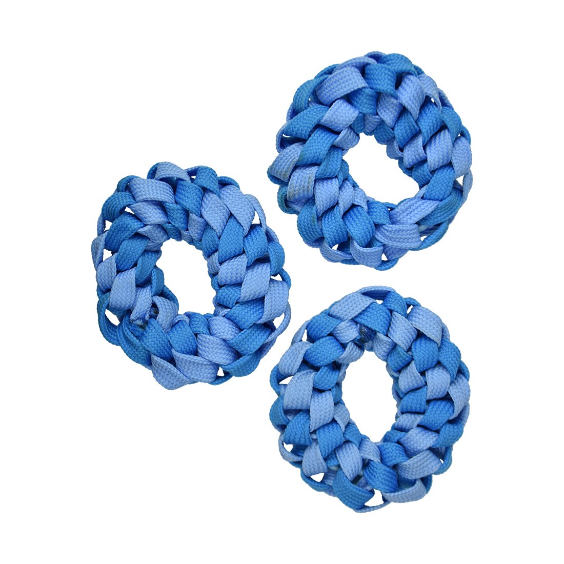 Amazon.com : Two-tone Mix 3 Braided Hair Scrunchies - Blue Light Blue ...