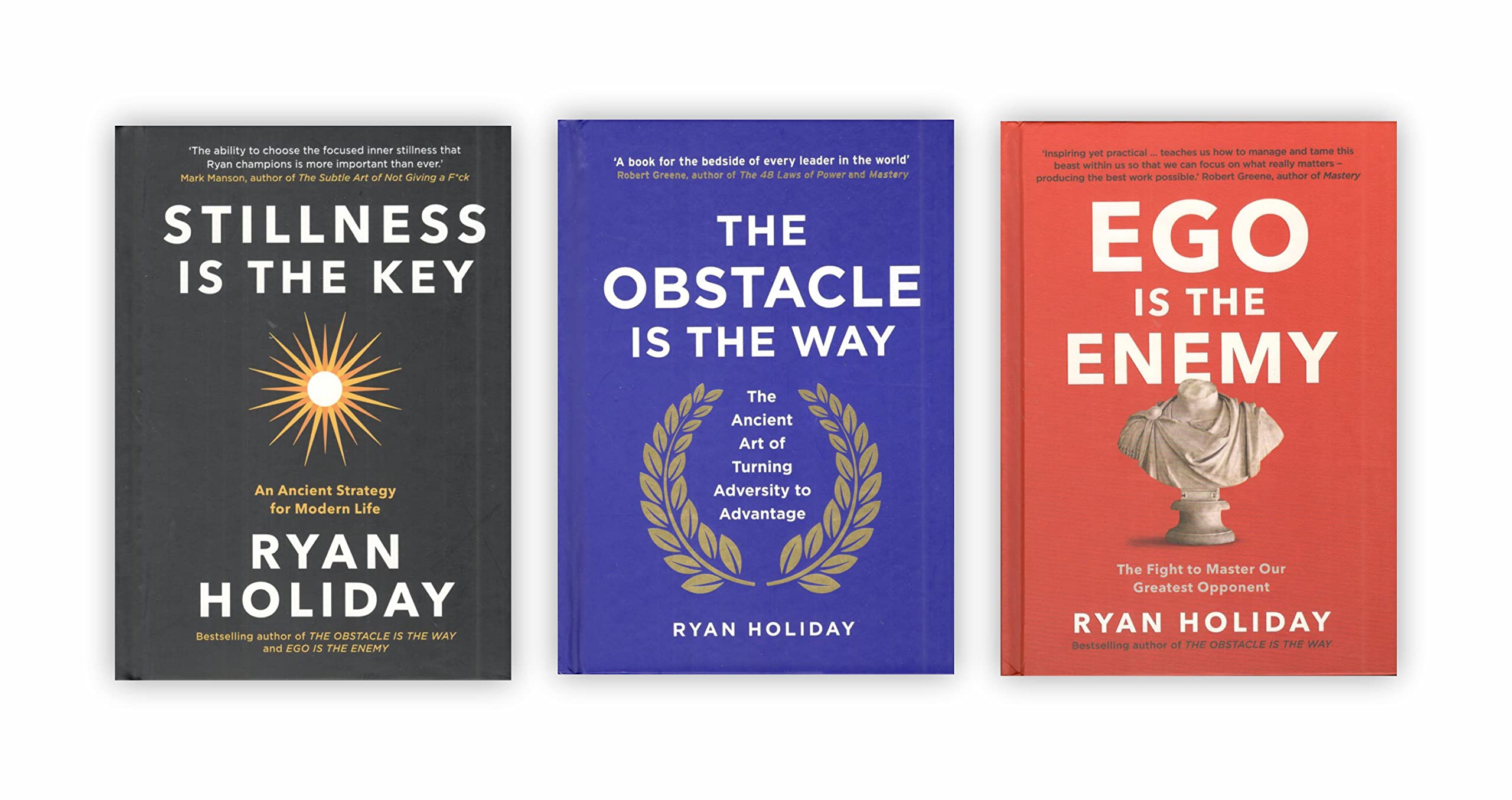 Ryan Holiday 3 Books Collection Set (Ego is the Enemy, The Obstacle is ...