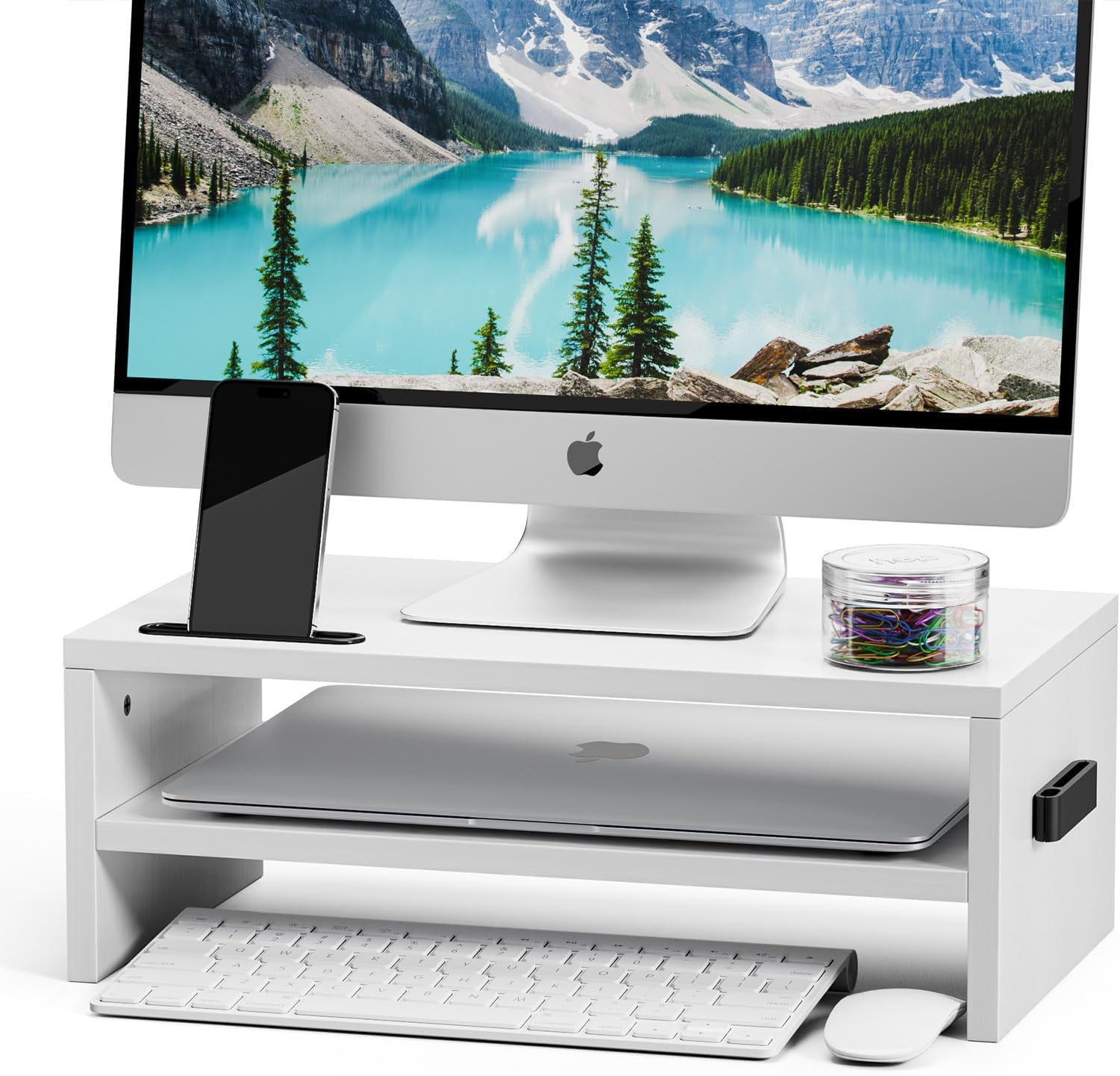 Amazon.com: Marbrasse Monitor Stand Riser, 16.5 Inch 2 Tier Computer ...