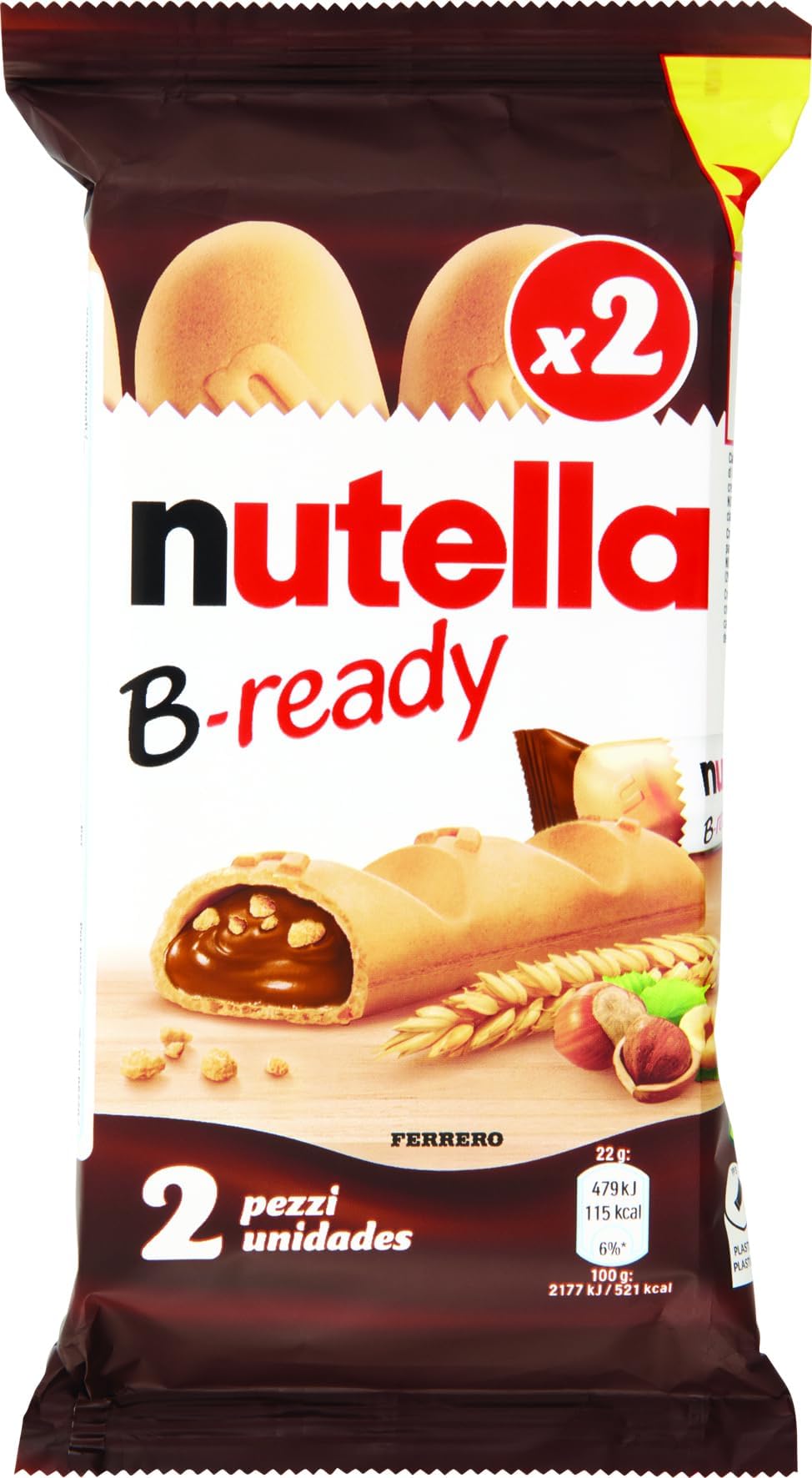 Amazon.com : Nutella B-ready 6 bar multipack 132 g (Pack of 2 ...