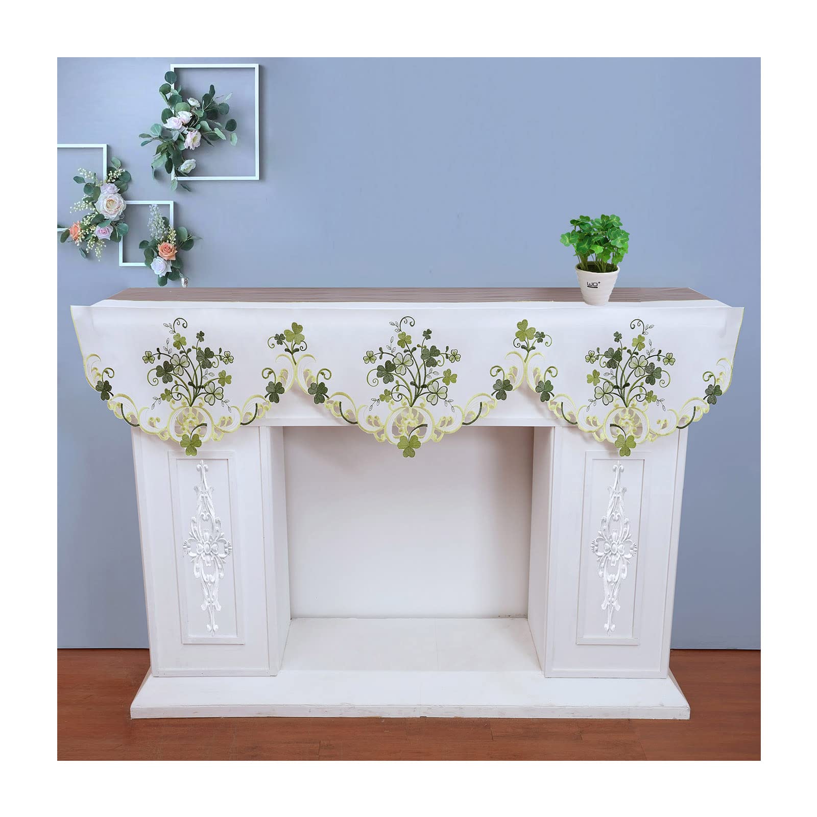 Amazon.com: Simhomsen Embroidered Irish Clover St. Patrick’s Day Mantel ...