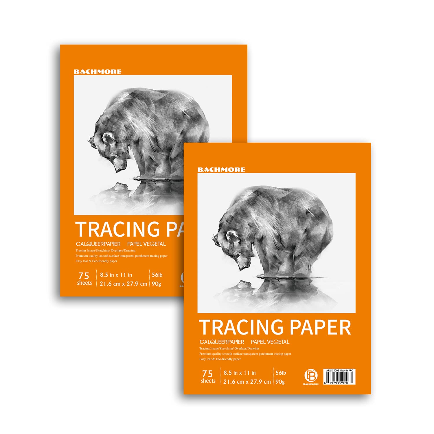 Buy Translucent Vellum Paper, Bachmore 8.5x11 inches Tracing Pad, 75 ...