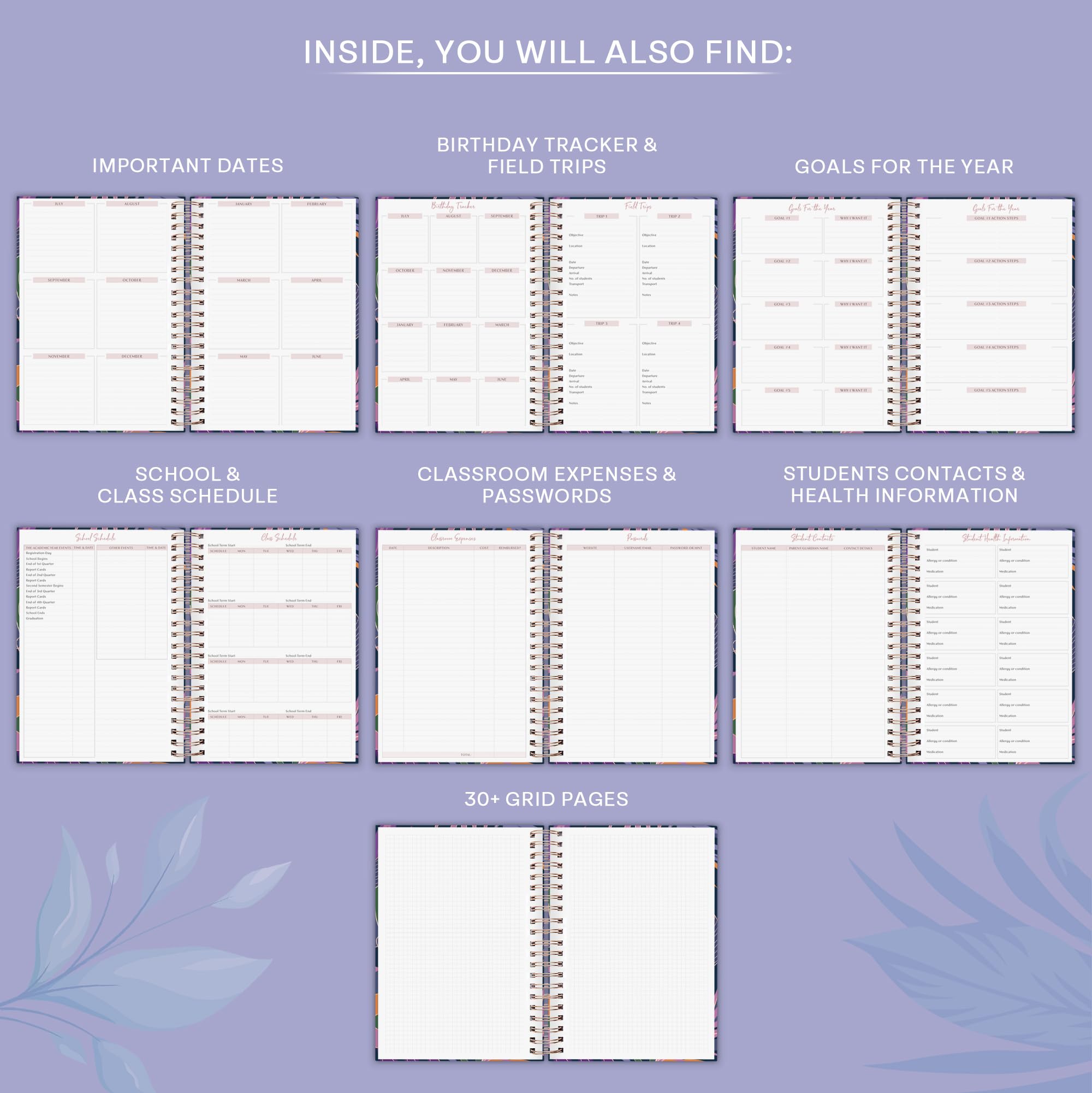 Snapklik.com : PLANBERRY Teacher Planner Undated School Year Plan Book ...