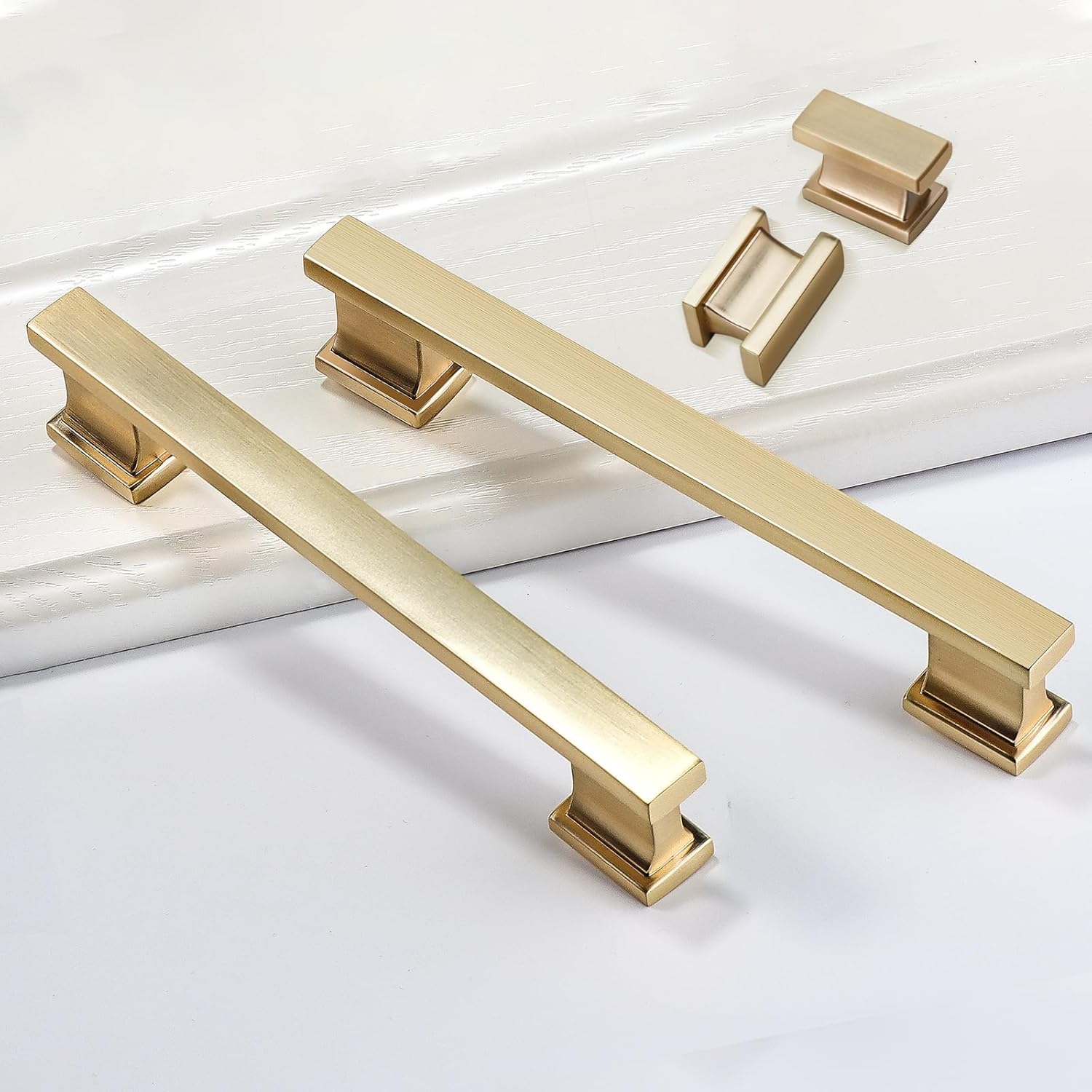 VEHCIL 20 Pack Brushed Gold Cabinet Hardware Value Set–Square Cabinet ...