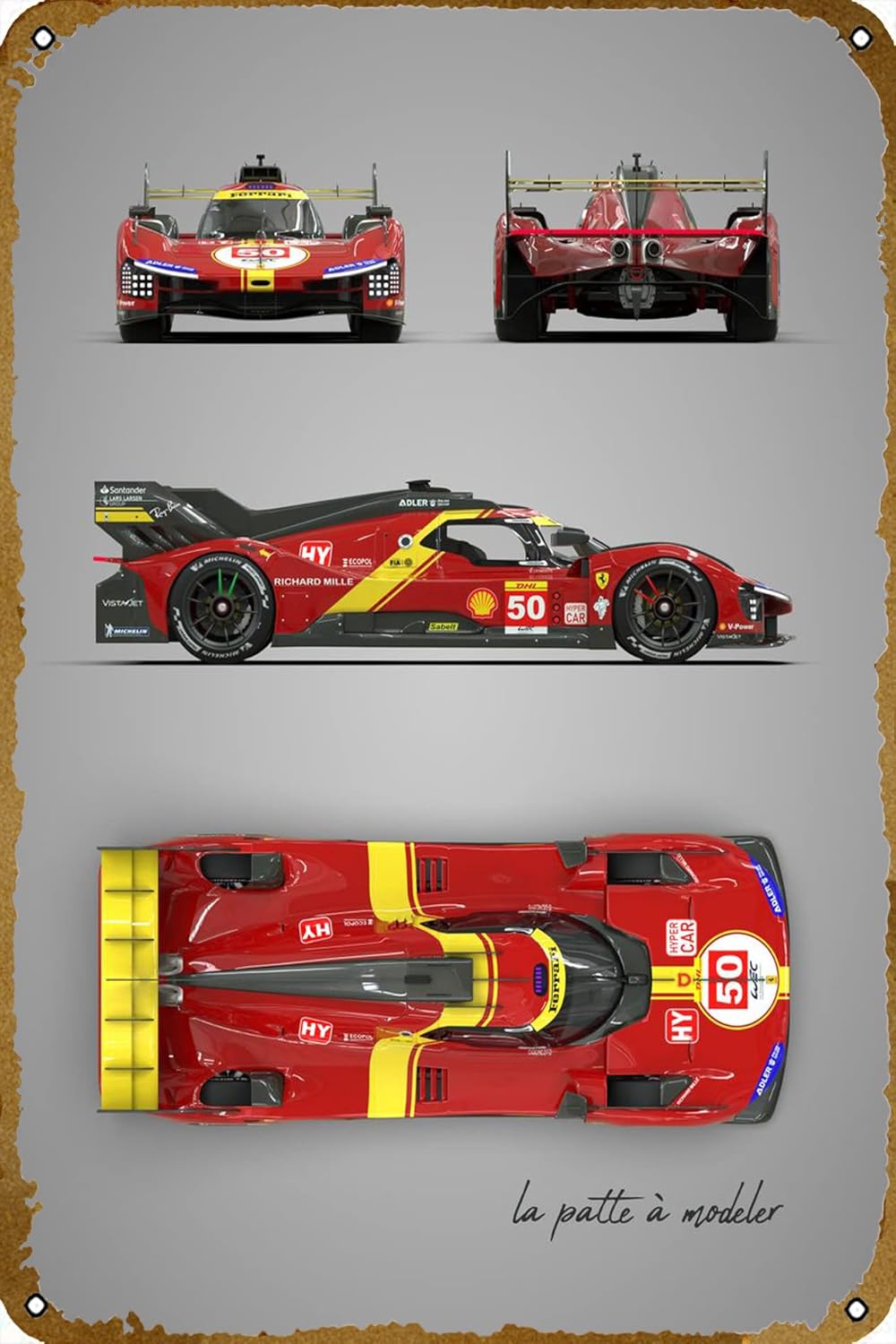 Amazon.com : Ferrari 449P Hypercar Posters tin Sign Metal Cafe bar Home ...