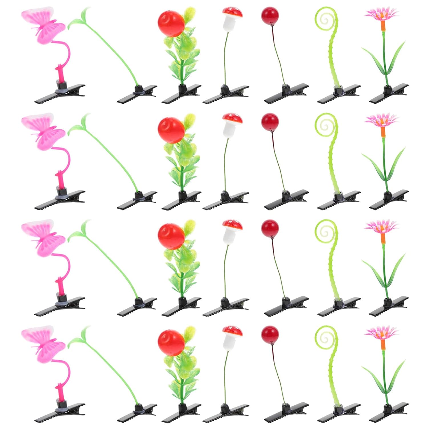 Amazon.com : 28pcs Bean Sprout Hair Clips Funny Plant Hairpins Flower ...