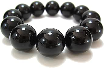 Amazon | [AMERI] AAAランク チベット産モリオン(黒水晶) ブレスレット 【大玉18mm】 12粒/内径16cm 《モリオン黒水晶 | ブレスレット 通販