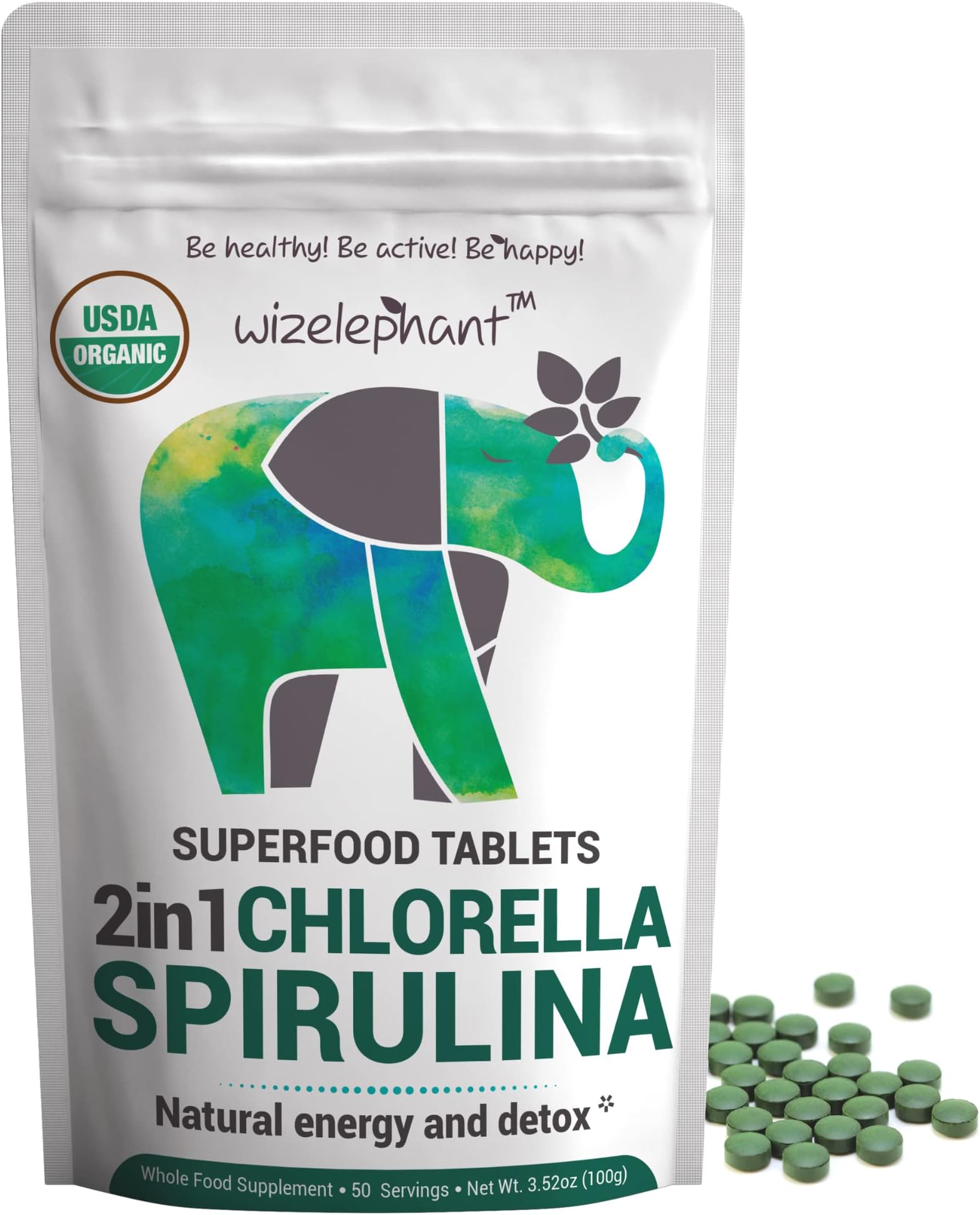 Amazon.com: Organic Spirulina Chlorella Tablets - 400 Count - 2-in-1 ...