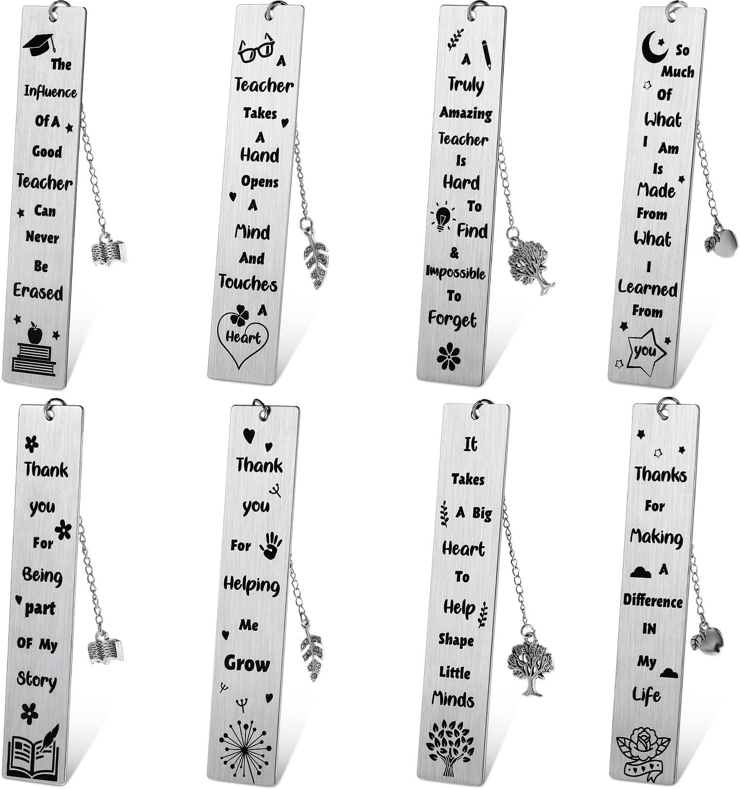 Amazon.com: Teacher Metal Bookmark, Thank You Teacher Appreciation Gift ...