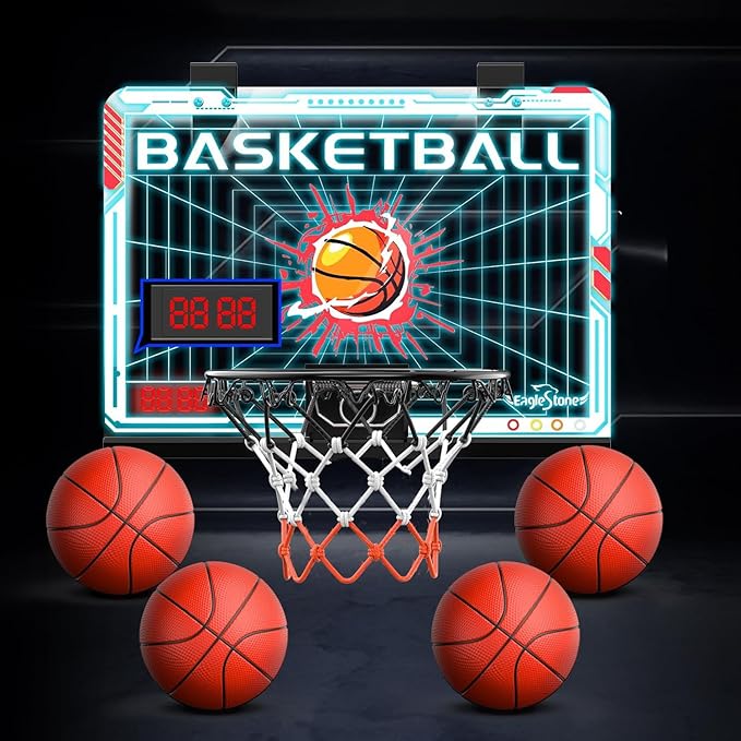 Amazon.com: EagleStone Indoor Basketball Hoop for Kids Ages 8-12, Mini ...