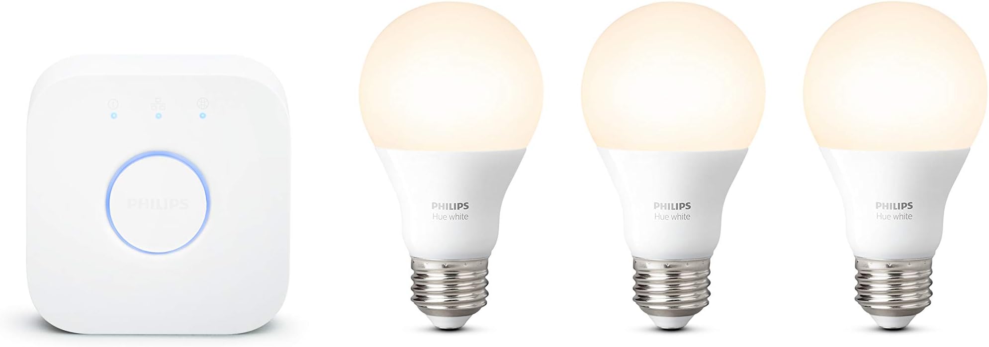 Philips Hue Smart 60W A19 LED Bulb - Soft Warm White Light - 4 Pack - 800LM - E26 - Indoor ...