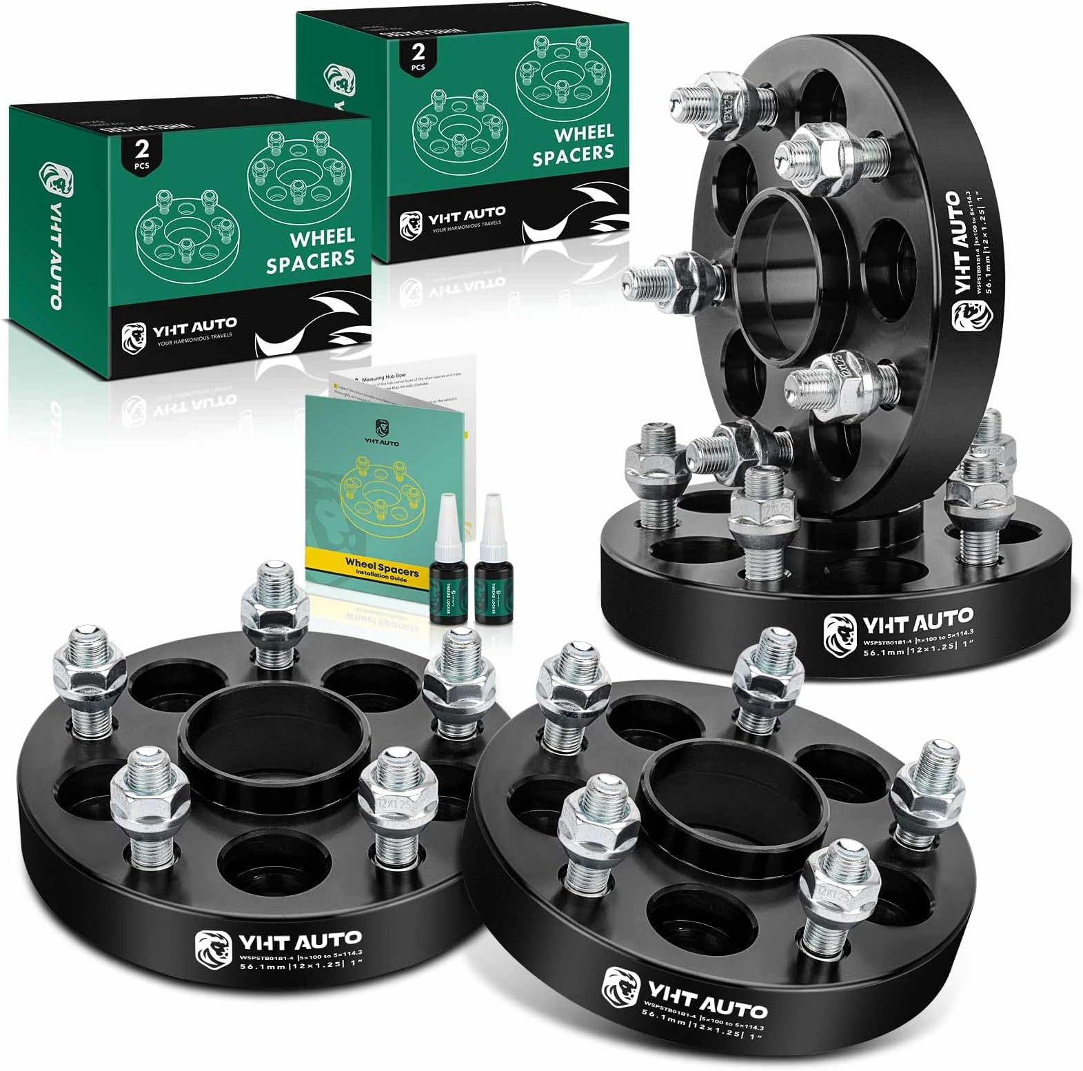 Amazon.com: YHTAUTO 5x100 to 5x114.3mm Hub Centric Wheel Adapters 1 ...