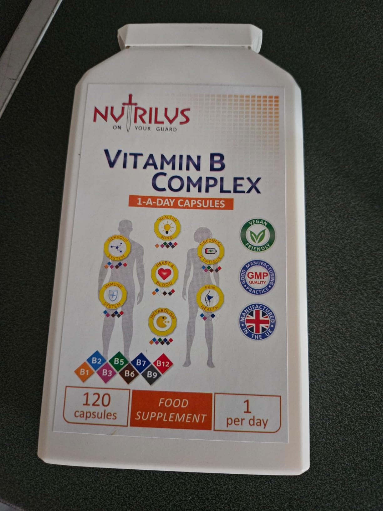 Vitamin B Complex 120 Capsules, not Tablets, One Daily - Vegan ...