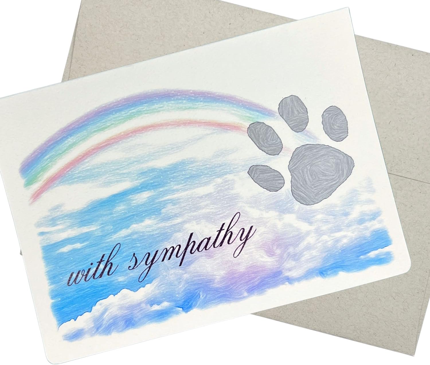 Amazon.com: Groomers Margins Rainbow and Paw Pet Sympathy Card for loss ...