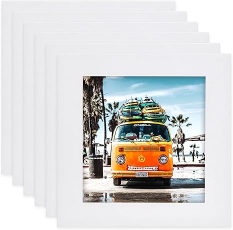 Amazon.com - 5x5 White Picture Frames Square Classic Natural Wood 6 ...