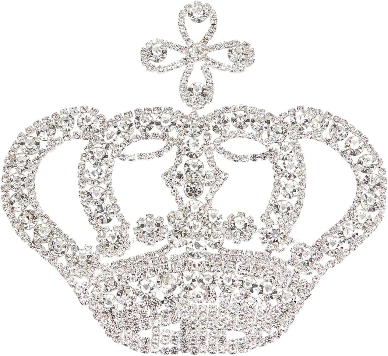 FINGERINSPIRE Rhinestone Crown Patches Sew on Appliques 117 x 110 x 5 ...