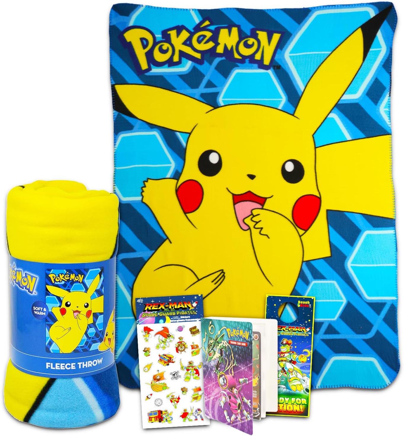 Amazon.com: Pokemon Fleece Blanket Set - Bundle with 45"x 60" Pikachu ...
