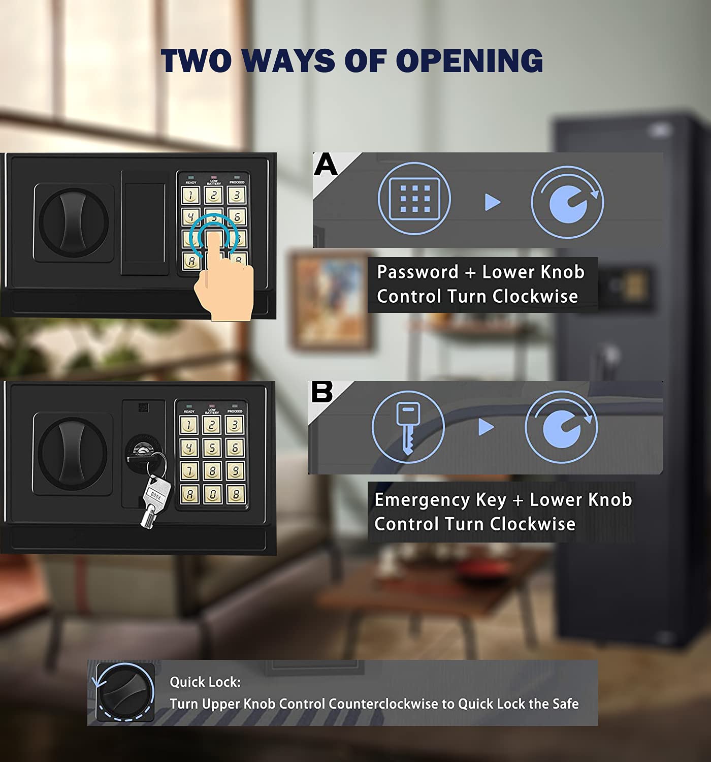 Quicktec Large Rifle Safe, Gun Safe for Home Rifles and Pistols, Quick ...