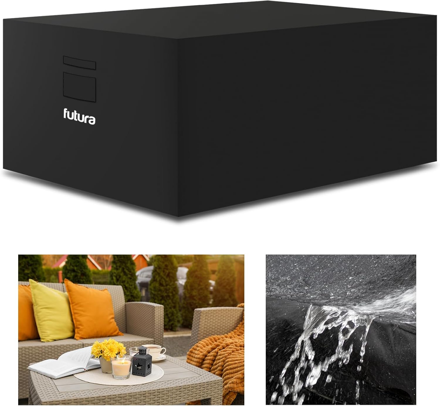 Futura Outdoor Rattan Garden Furniture Covers Waterproof 180x120x74cm ...