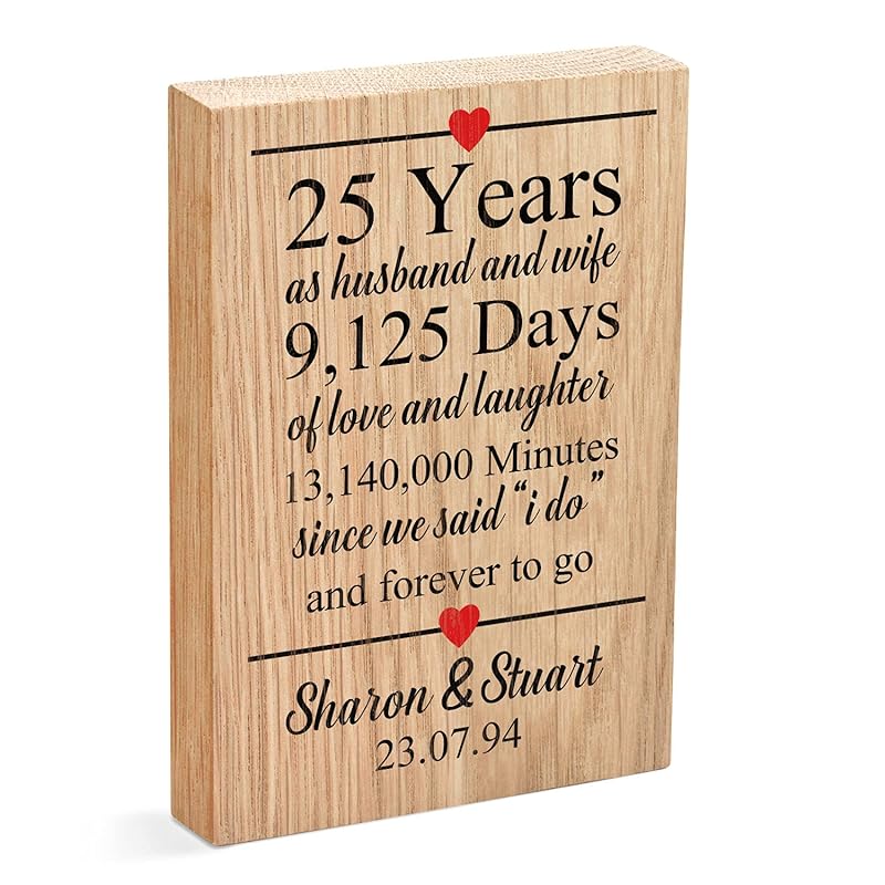 25th Wedding Anniversary Gifts For Couples Husband Wife PERSONALISED 