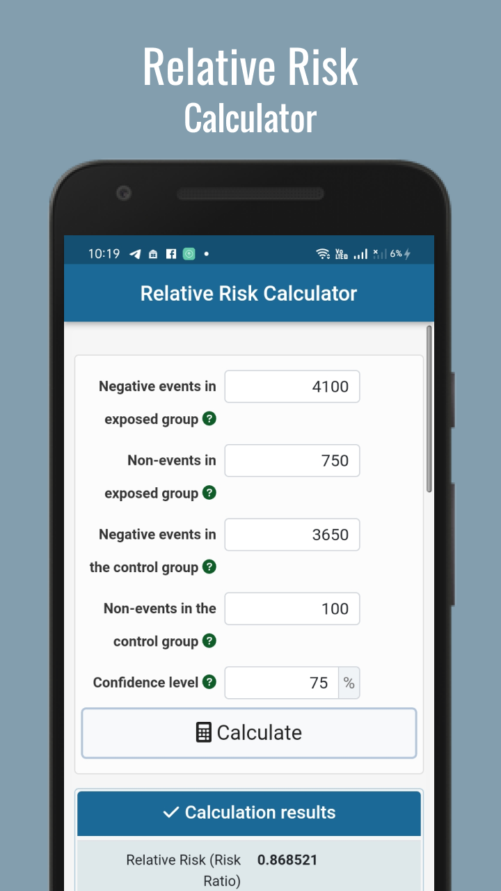 Relative Risk Calculator - App on Amazon Appstore