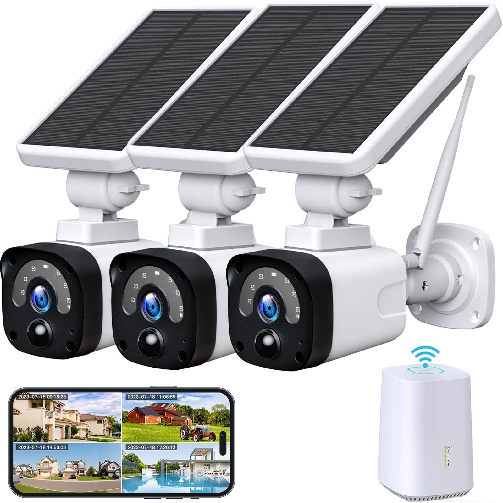 CAMCAMP 4MP Solar Wireless Security Camera System Outdoor WiFi, Solar ...
