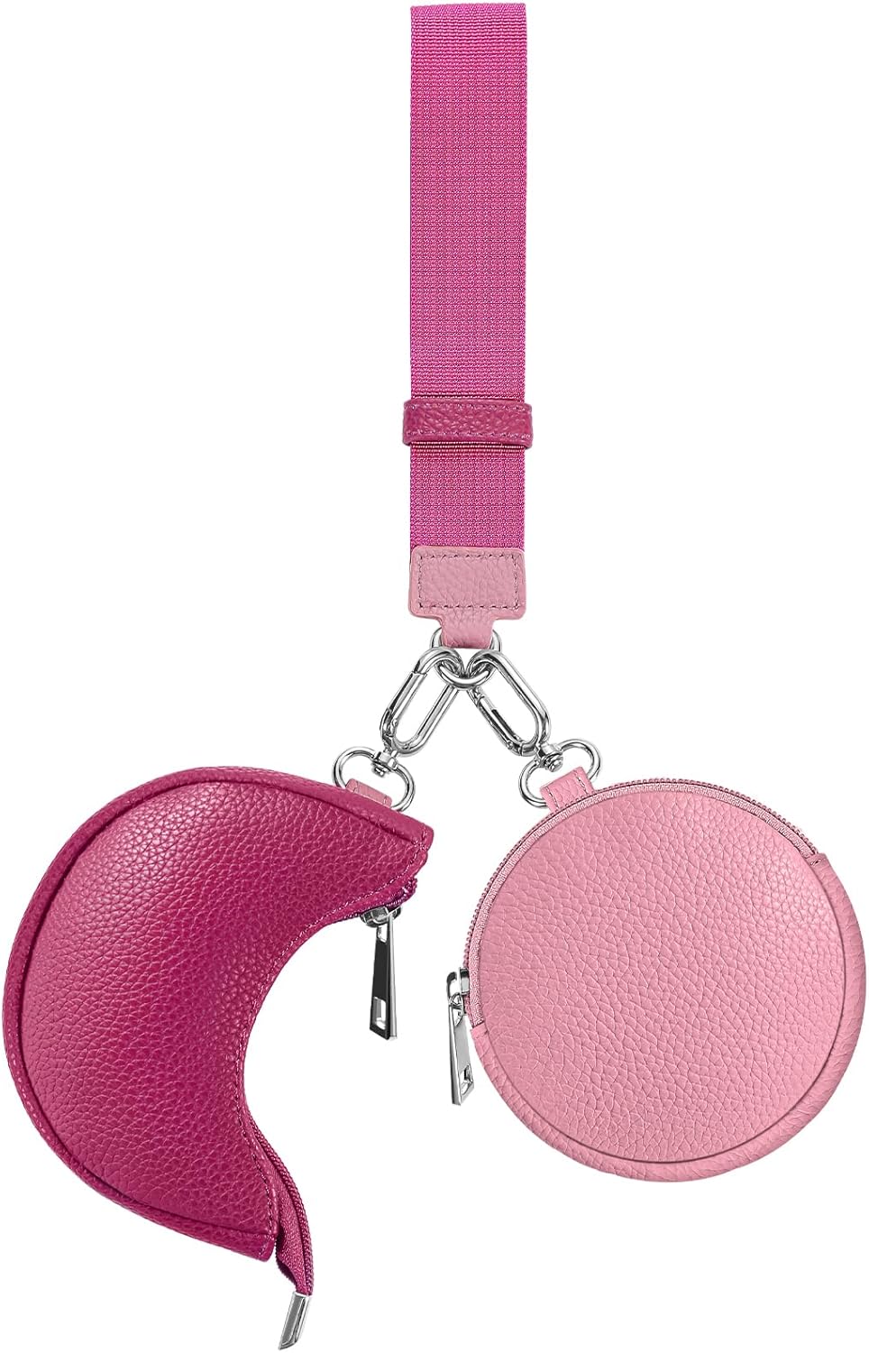 LarKoo Dual Pouch Wristlet Keychain Wallet Double keychain wallets Mini ...