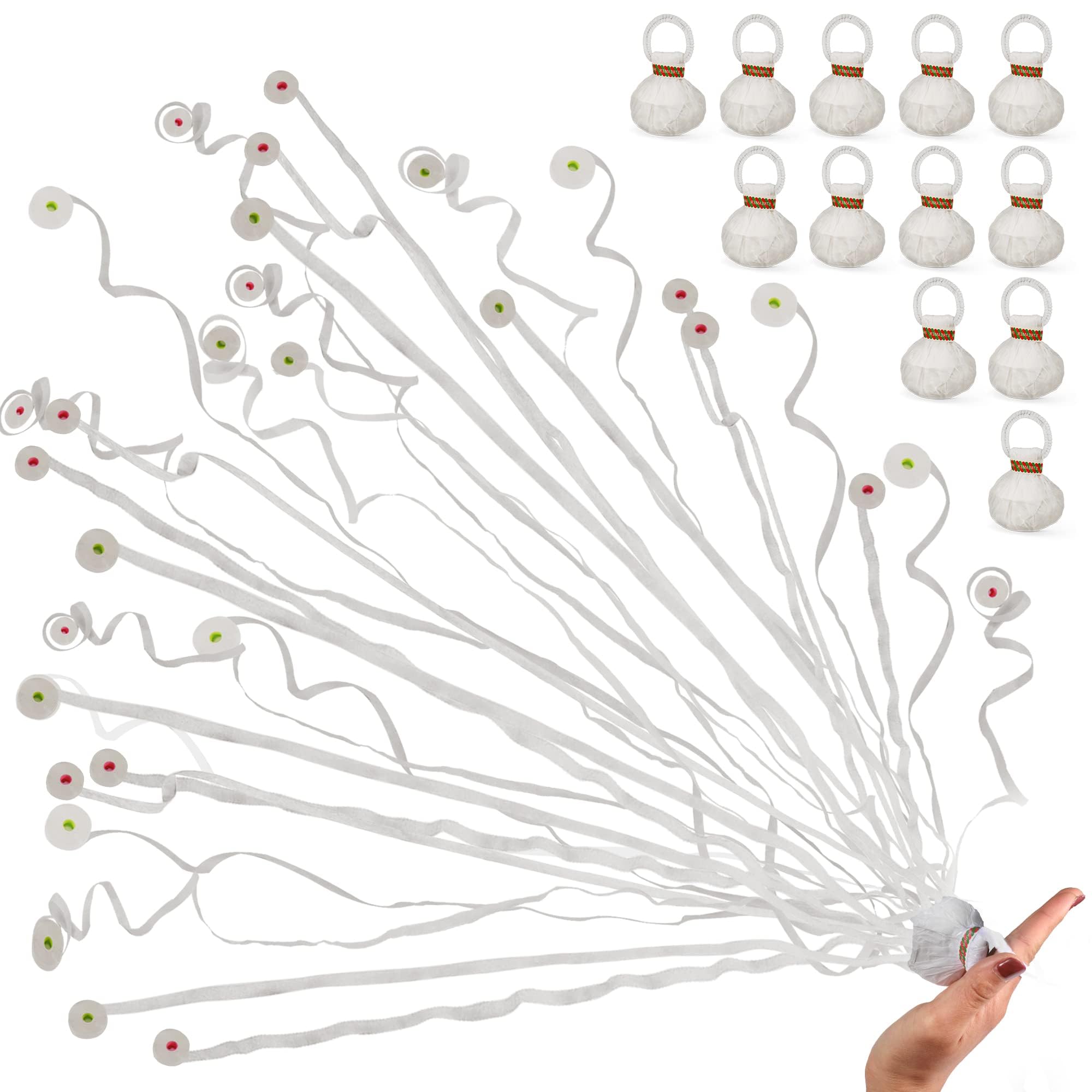 Snapklik.com : 48Pack White Streamer Poppers,Hand Throw Streamer ...