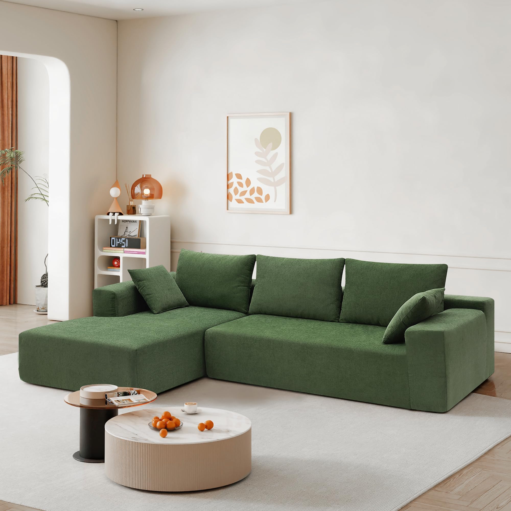 Amazon.com: Merax 68" Modular Sectional Sofa with Chaise, Chenille ...