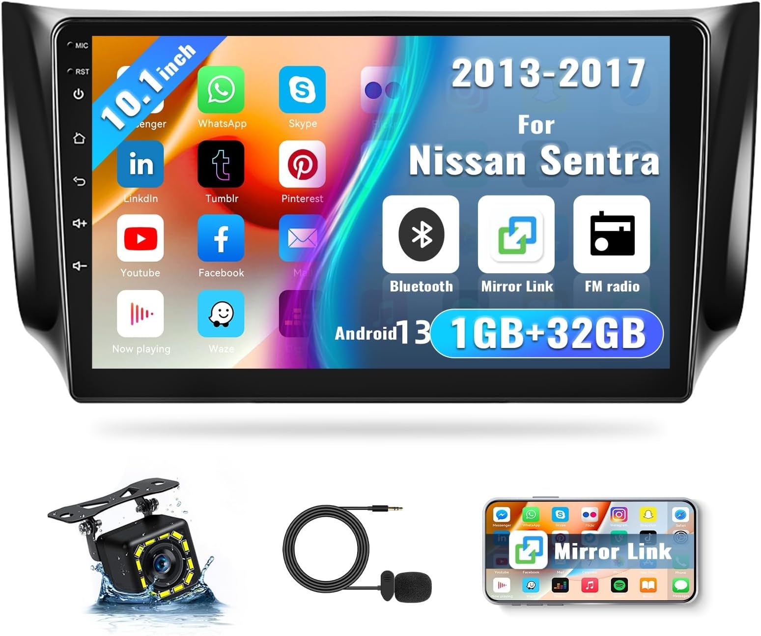 Amazon.com: 2+64G Car Radio for Nissan Sentra 2013-2017 with Wireless ...