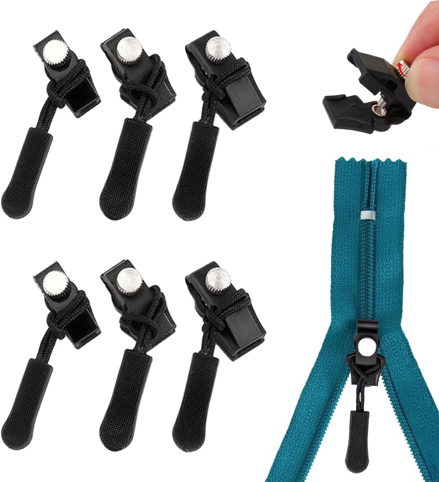 6 Pezzi Cursori per Cerniere Lampo, Cursore Cerniera Ricambio, Cerniera ...