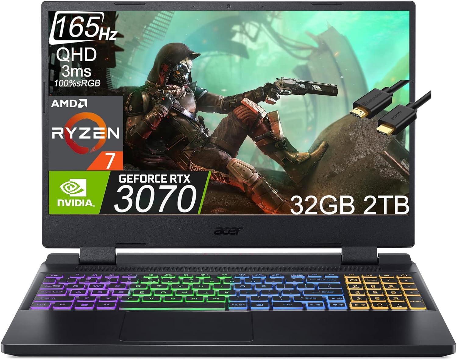 Amazon.com: acer Nitro 5 17.3" QHD 165Hz (AMD Ryzen 7 6800H, 32GB DDR5 ...