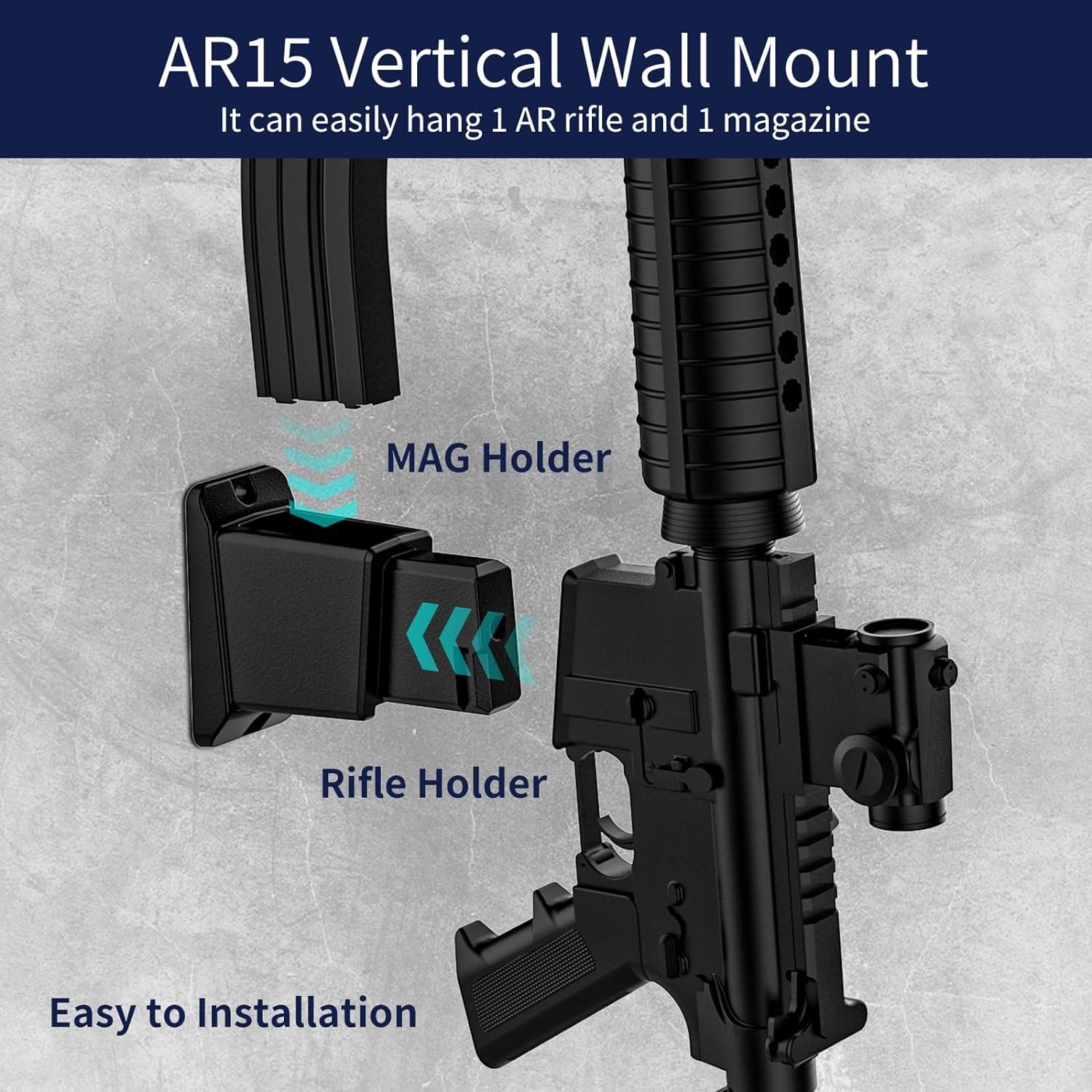 350lb Capacity Gun Storage Chisisi 2-Pack Gun Wall Mount With Magazine ...
