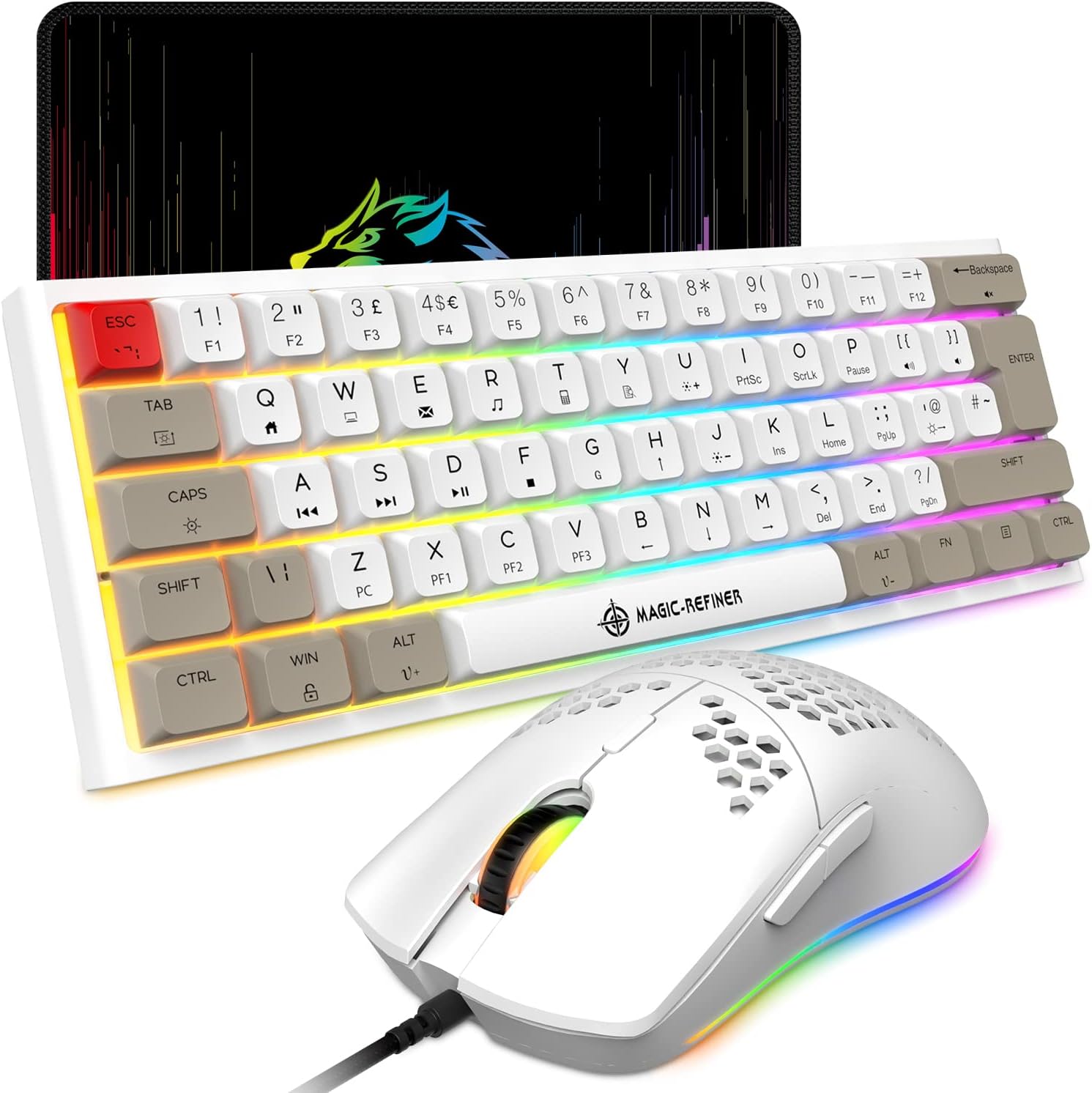 Amazon.com: DGG 60% Gaming Keyboard and Mouse Combo, Small Keyboard and ...