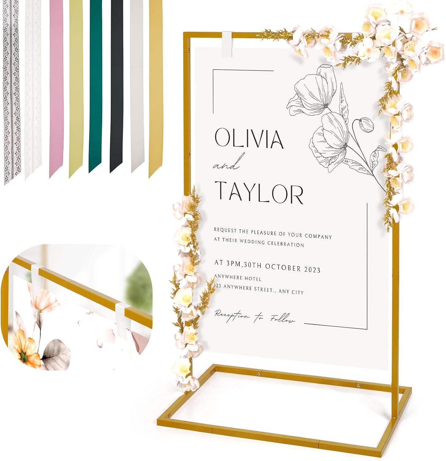 Amazon.com: Cathyeen Wedding Welcome Sign Stand, 50”x30”x 20” Heavy ...