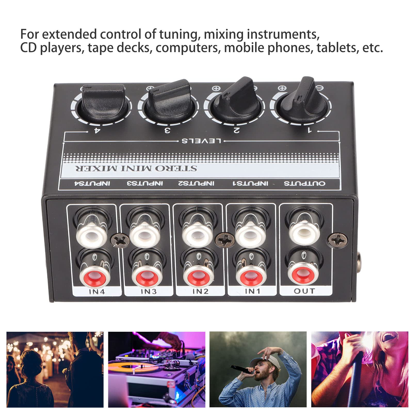 Snapklik.com : Mini Stereo Mixer, Portable Professional CX400 4 Channel ...