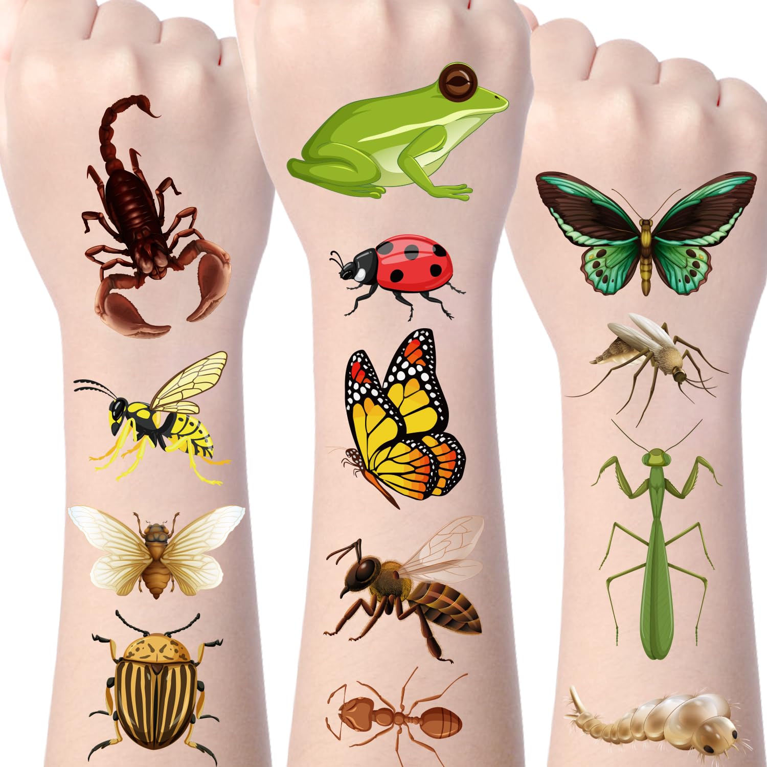 Amazon.com : Yoyuspy Bug Temporary Tattoos Bulk - 200+ Bug Insect ...