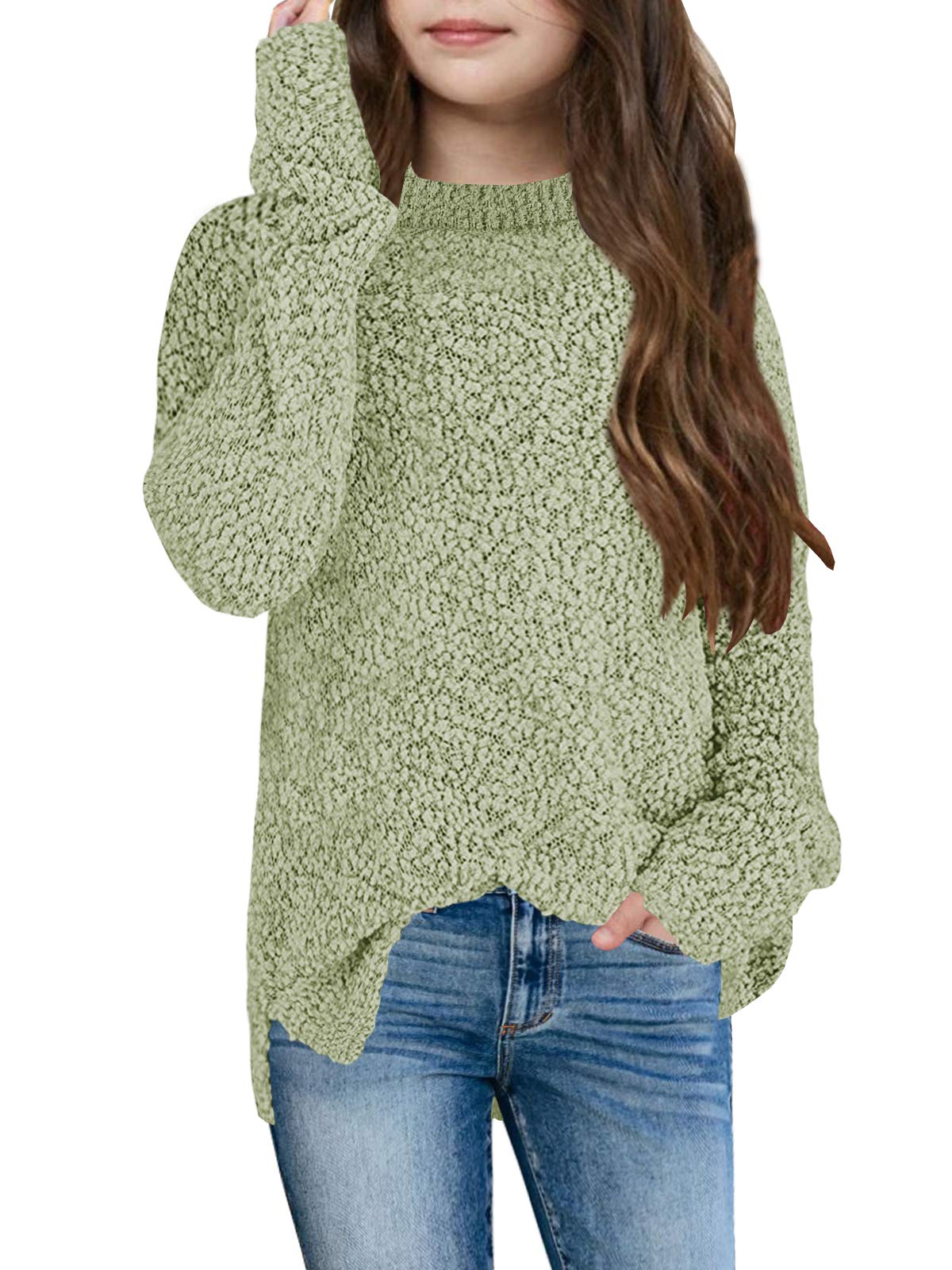 Snapklik.com : Girls Sweaters Fuzzy Knit Kids Cozy Popcorn Fall Winter ...