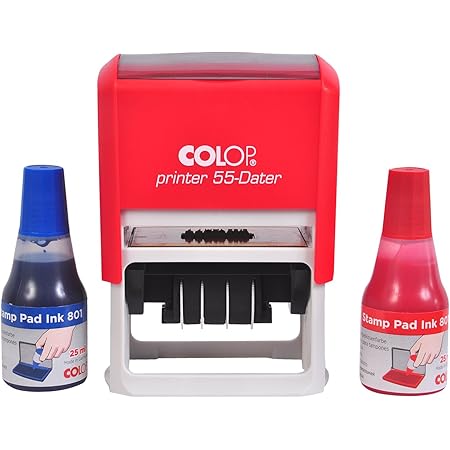 Colop 801 Premium Ink 25ml RED, Stamp Pad Ink for Rubber Stamp & Self ...