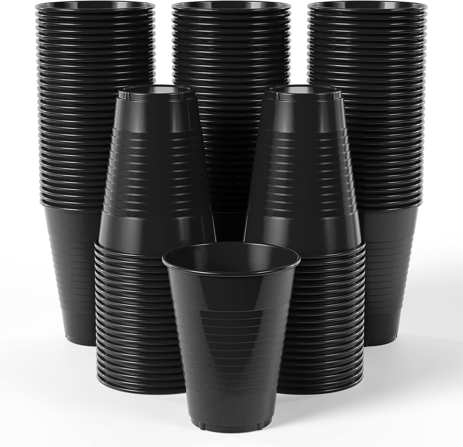 Amazon.com: Exquisite 12 oz Black Plastic Cups For Party 50 Pack ...