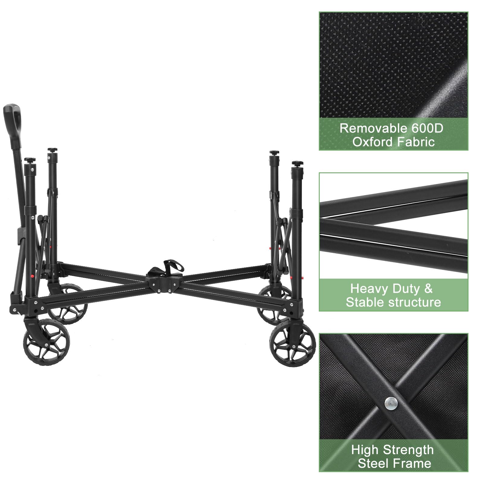 Snapklik.com : OUSHENG Collapsible Foldable Wagon Beach Cart