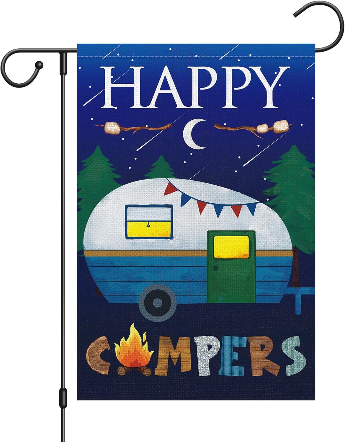 Amazon.com : Wodison Happy Campers Garden Flag 12 * 18 Inch Double ...