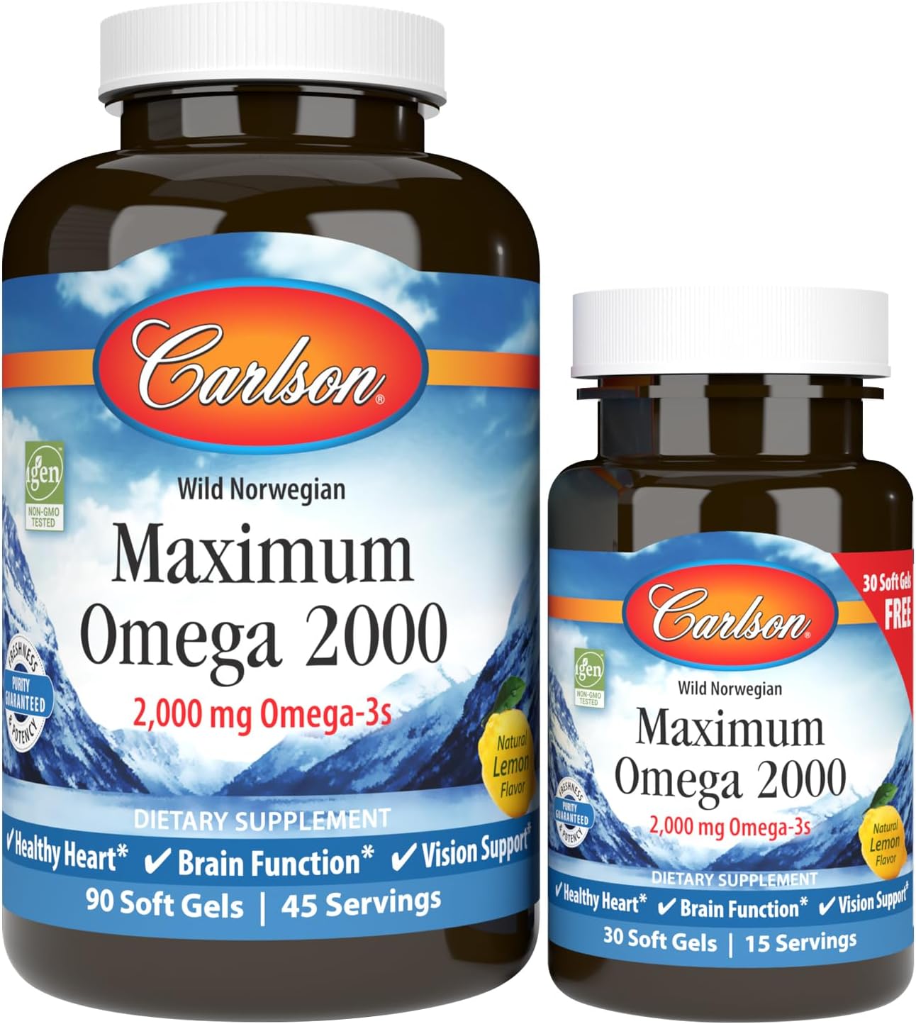 Amazon.com: Carlson - Maximum Omega 2000, 2000 mg Omega-3 Fatty Acids ...