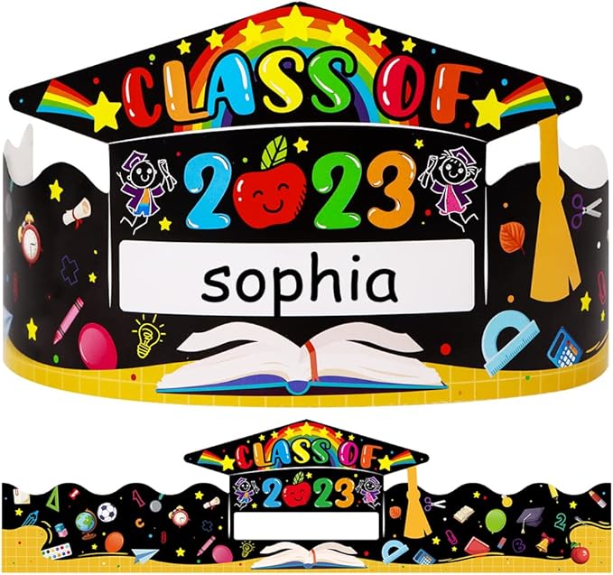 Amazon.com: SICOHOME Kids Kindergarten Paper Graduation Caps ...